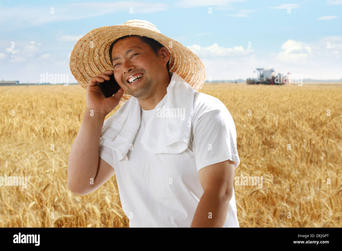 Farmer making phone call in hi-res stock photography and images - Alamy