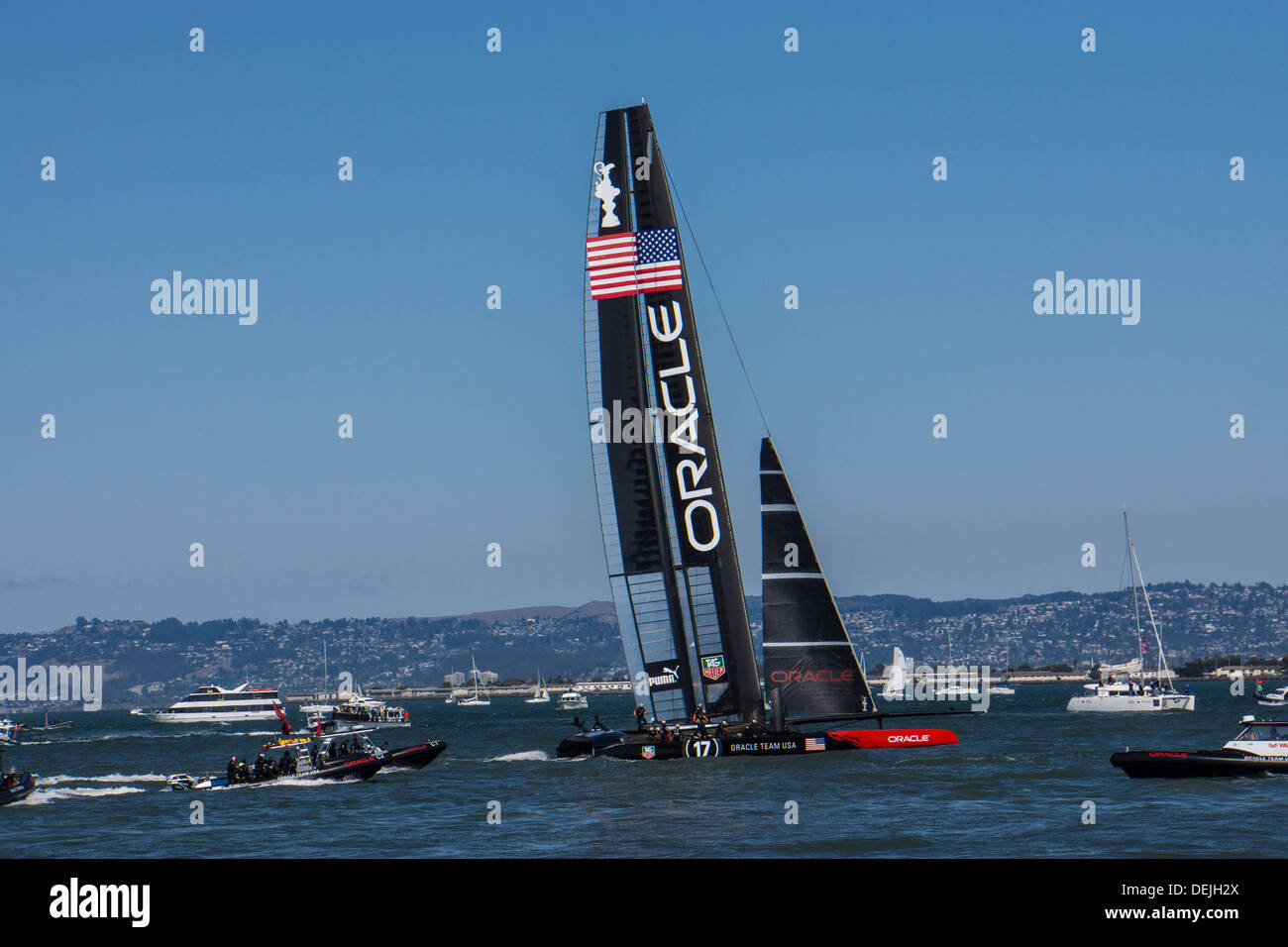 Oracle Team USA catamaran in the America's Cup Race on September 12th ...