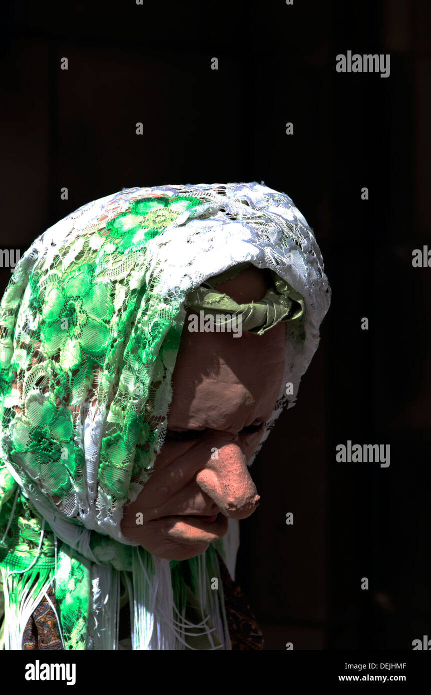 Person in hideous mask promoting their show at the Festival Fringe in ...