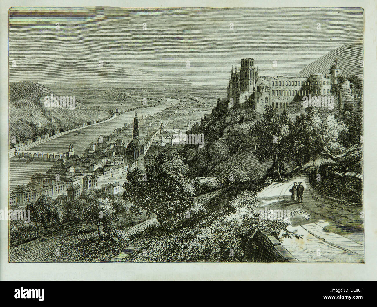 Germany, History, ruins of the castle of Heidelberg, 17th Century Stock ...