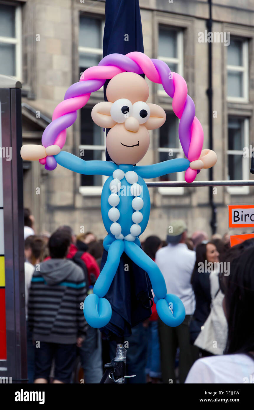 Man made from balloons on display during the Festival Fringe in the ...