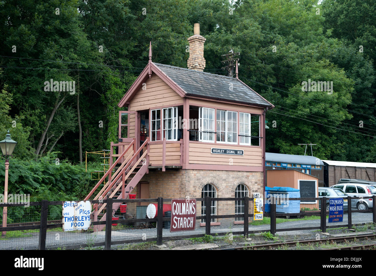 Highley signalbox on the preserved Severn Valley Railway Stock Photo ...