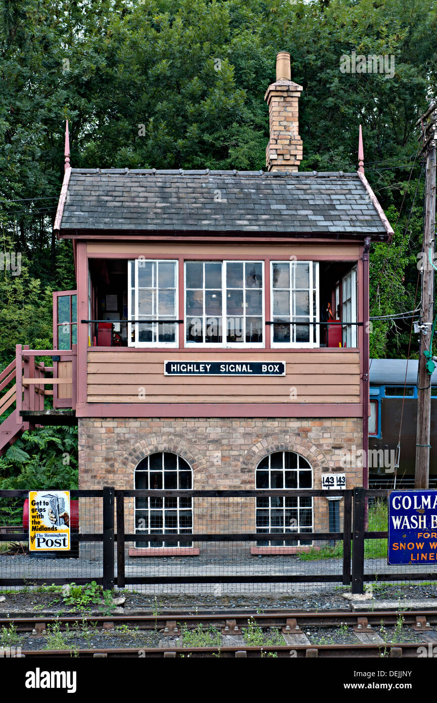 Highley signalbox on the preserved Severn Valley Railway Stock Photo ...