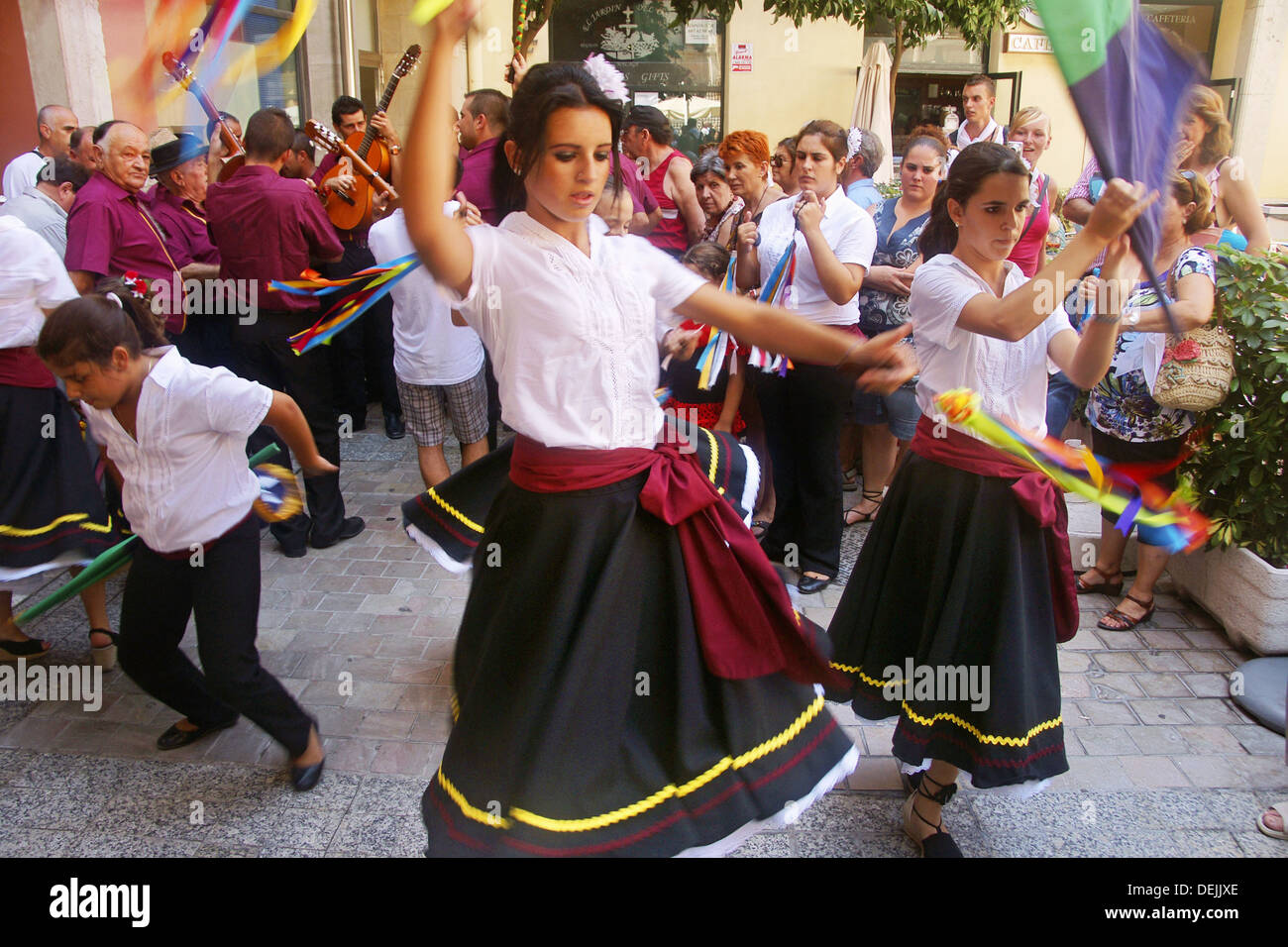 ´Verdiales´ music and dance at the Malaga Fair, Andalusia, Spain Stock ...