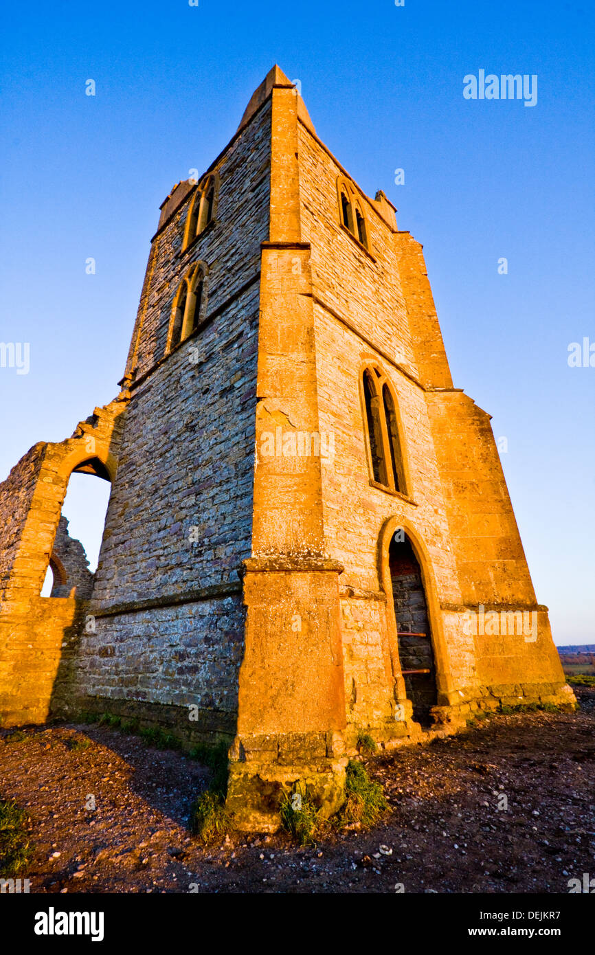 Church ruin At Burrow Mump, Burrowbridge Stock Photo - Alamy
