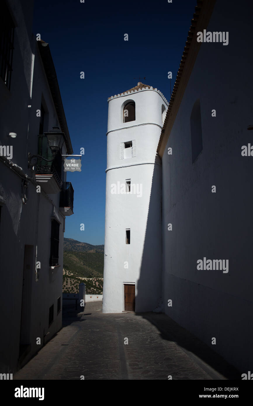 Torre del Reloj (clock tower) in Zahara de la Sierra, Cadiz, Andalusia ...
