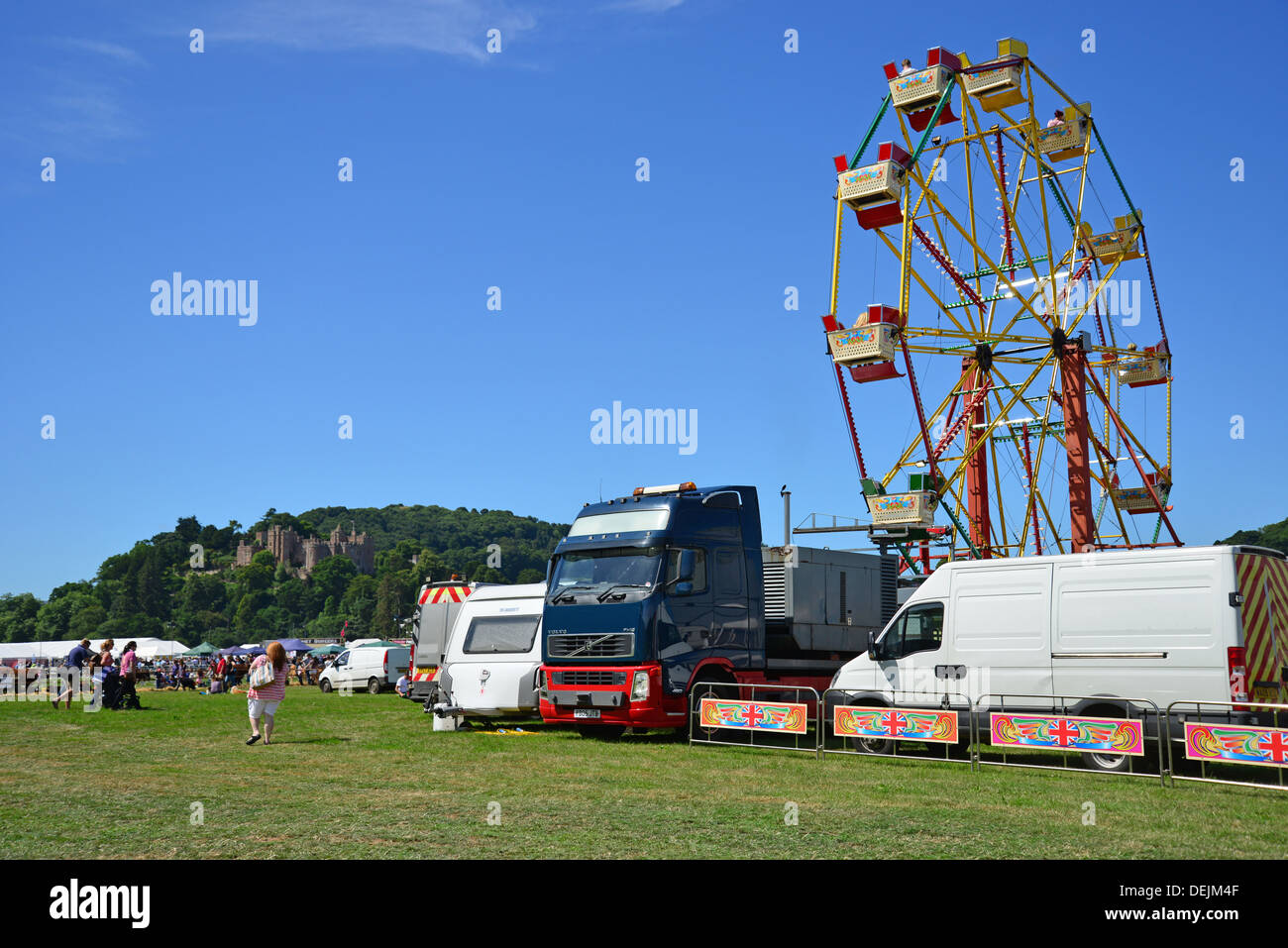 Carousel ride in fairground at The Dunster Agricultural Show, Dunster ...