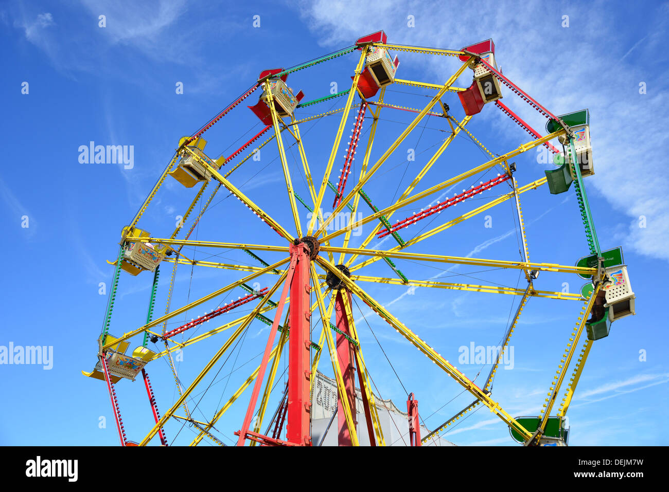 Carousel ride in fairground at The Dunster Agricultural Show, Dunster ...