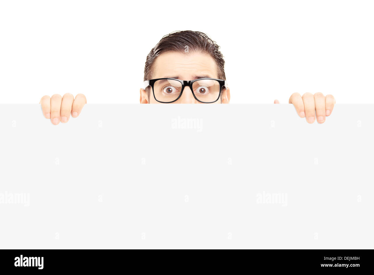 Man hiding face scared Cut Out Stock Images & Pictures - Alamy