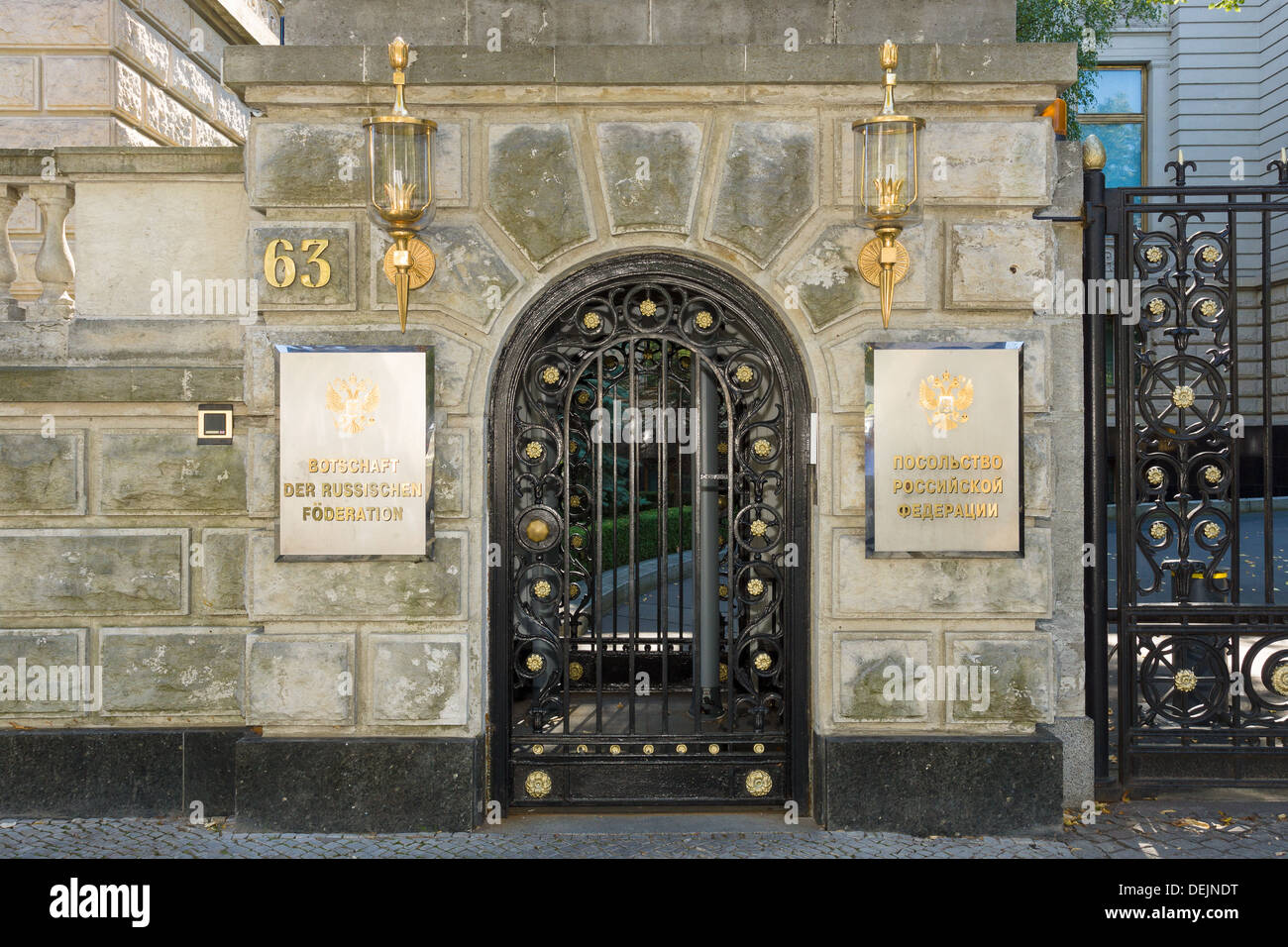 BERLIN - SEPTEMBER 07: Russian Embassy in Berlin, Unter den Linden, on ...