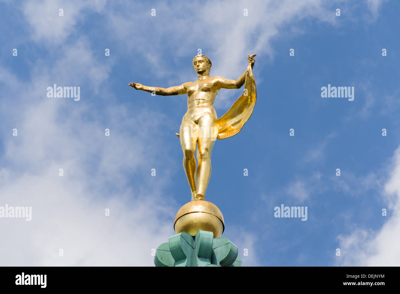 Sculpture of the goddess Fortuna on the dome Charlottenburg Palace ...