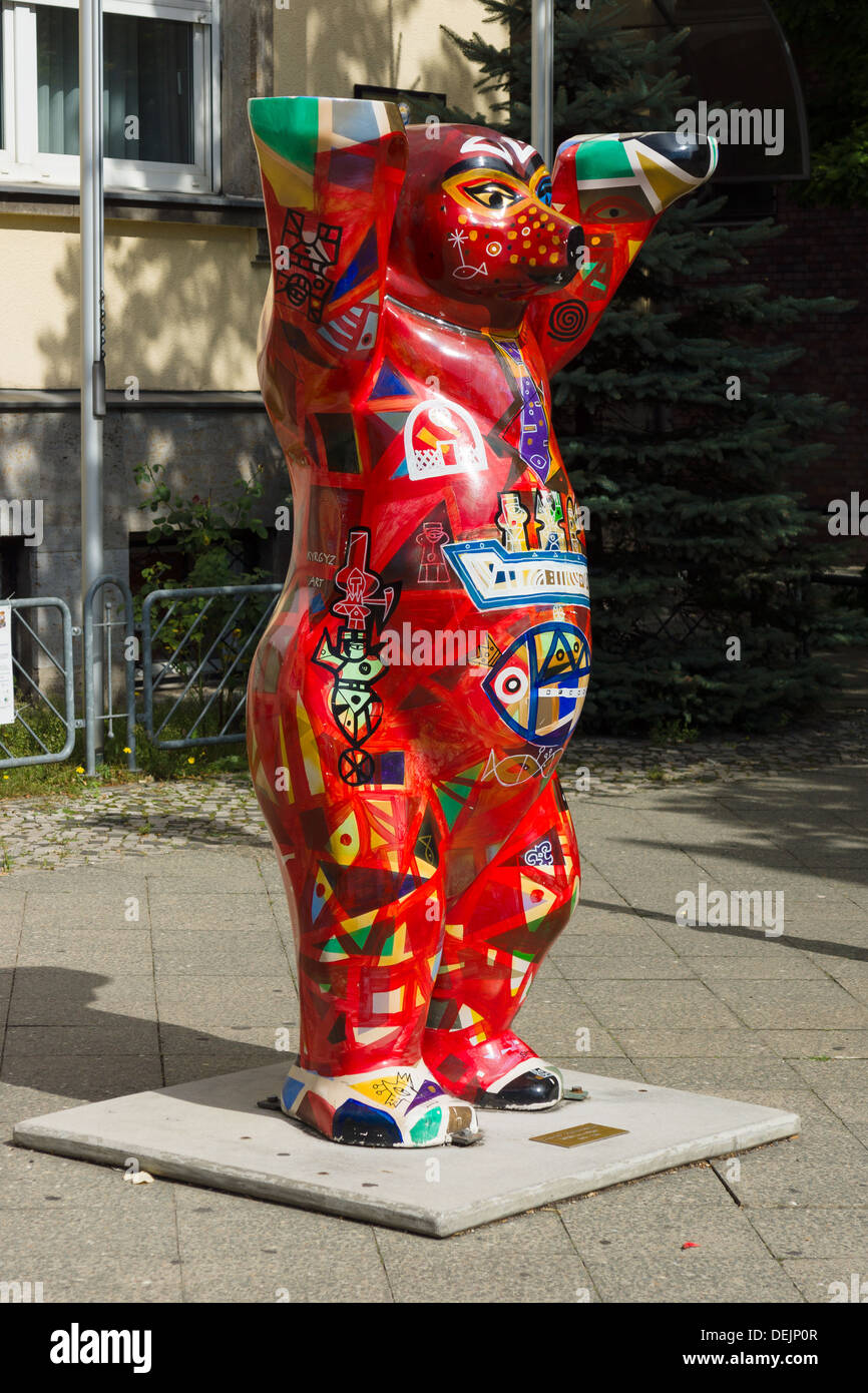 The Painted bear on the street - a traditional symbol of Berlin Stock ...