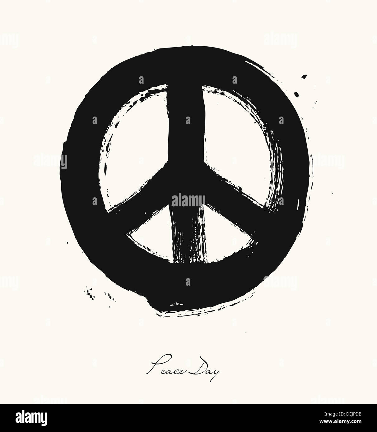 Isolated hand drawn peace symbol brush style composition. EPS10 Vector ...