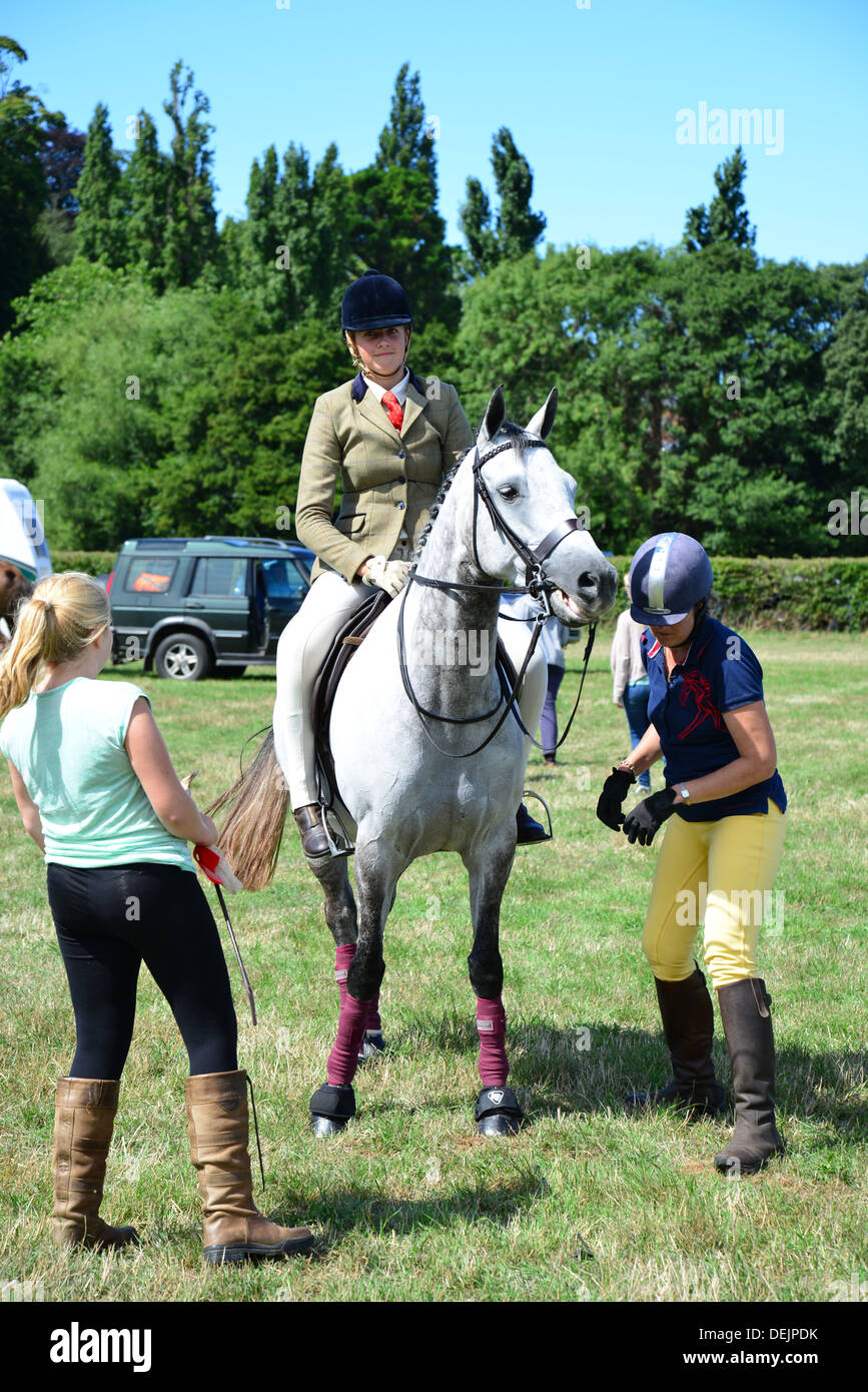 Horse show rider at The Dunster Agricultural Show, Dunster Castle Lawns ...