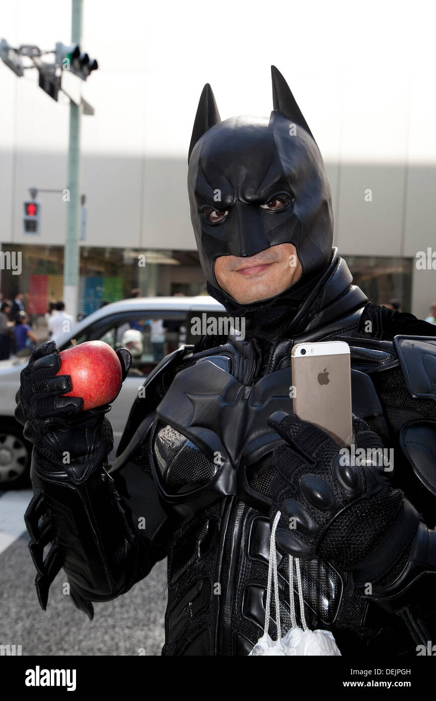 Tokyo, Japan. 20th Sept, 2013. A man wears a Batman custom and shows ...