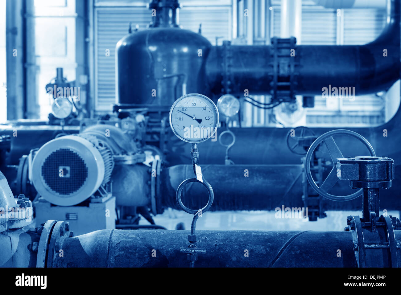 industrial thermometer in boiler room Stock Photo - Alamy