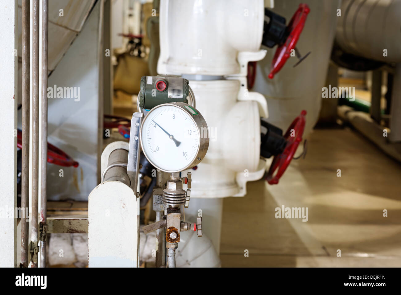 industrial thermometer in boiler room Stock Photo - Alamy
