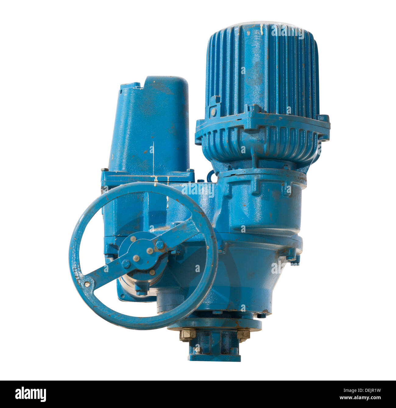 Stop valves high pressure with automatic drive Stock Photo - Alamy