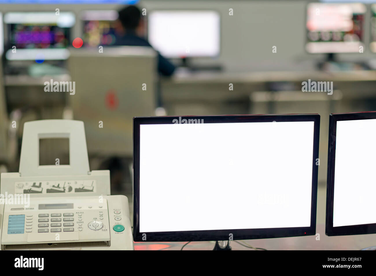 Modern plant control room and computer monitors Stock Photo - Alamy