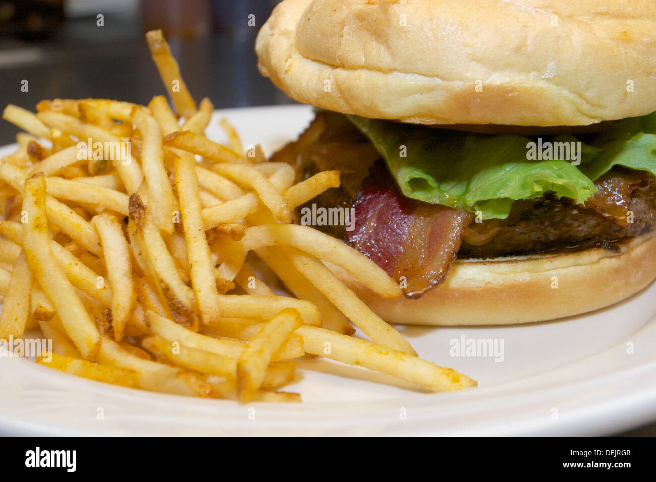 Greasy burger and fires hi-res stock photography and images - Alamy