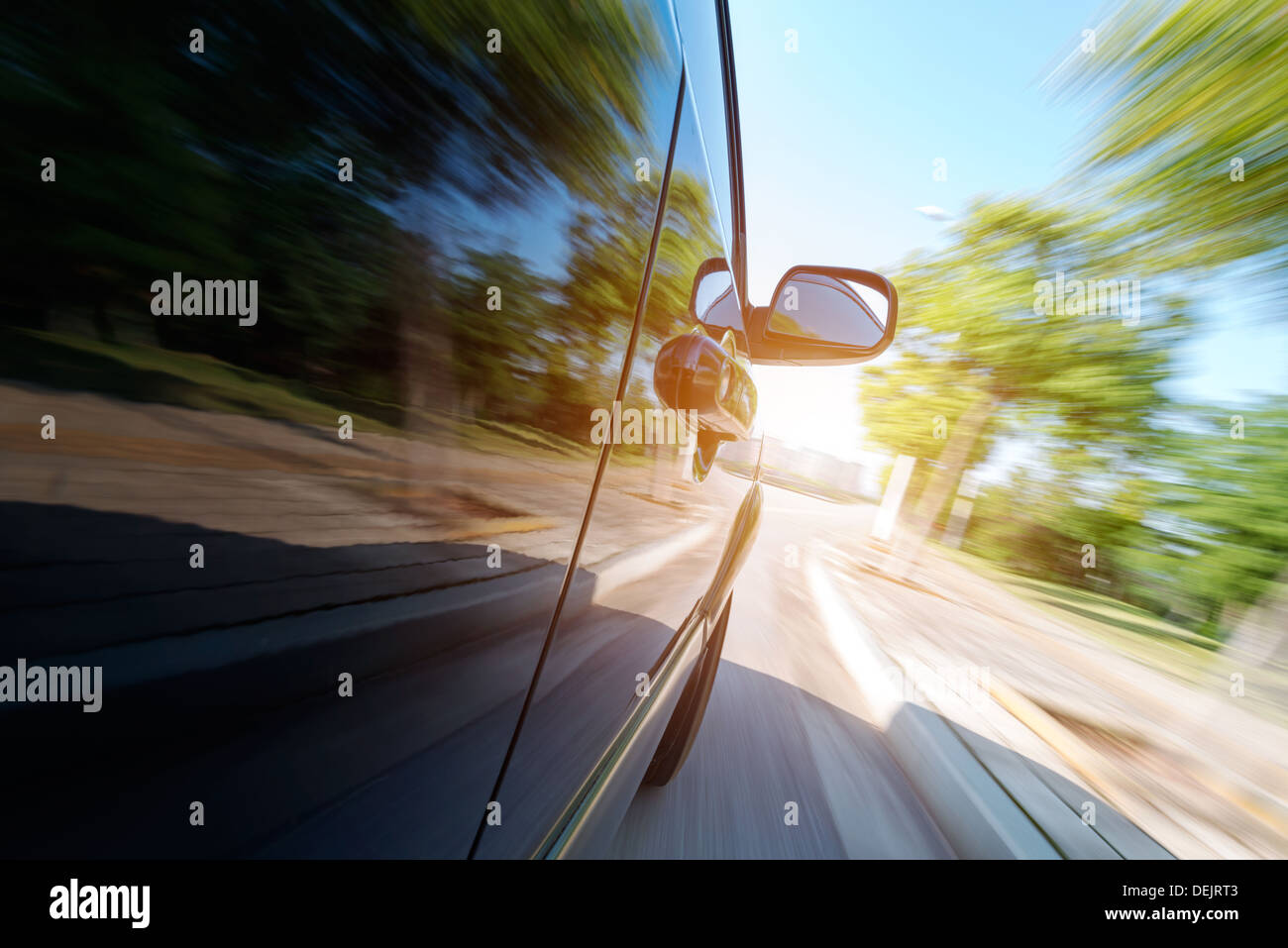 car on the road with motion blur background Stock Photo - Alamy