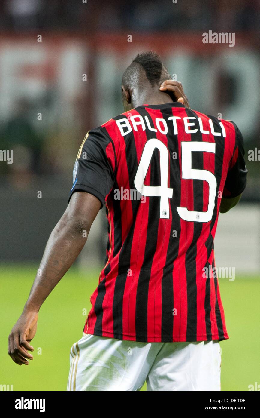 Milan, Italy. 18th Sep, 2013. Mario Balotelli (Milan) Football / Soccer ...