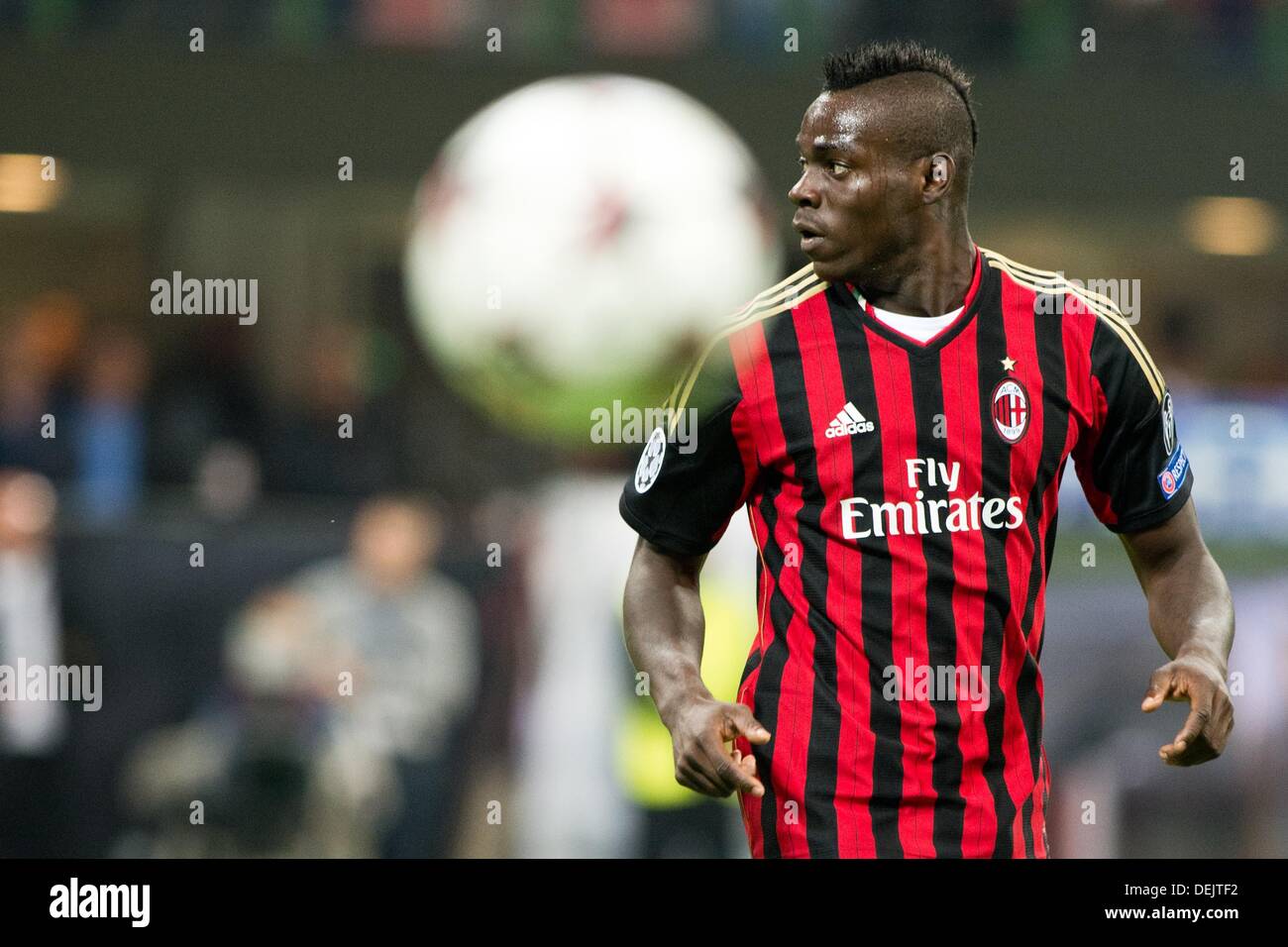 Milan, Italy. 18th Sep, 2013. Mario Balotelli (Milan) Football / Soccer ...