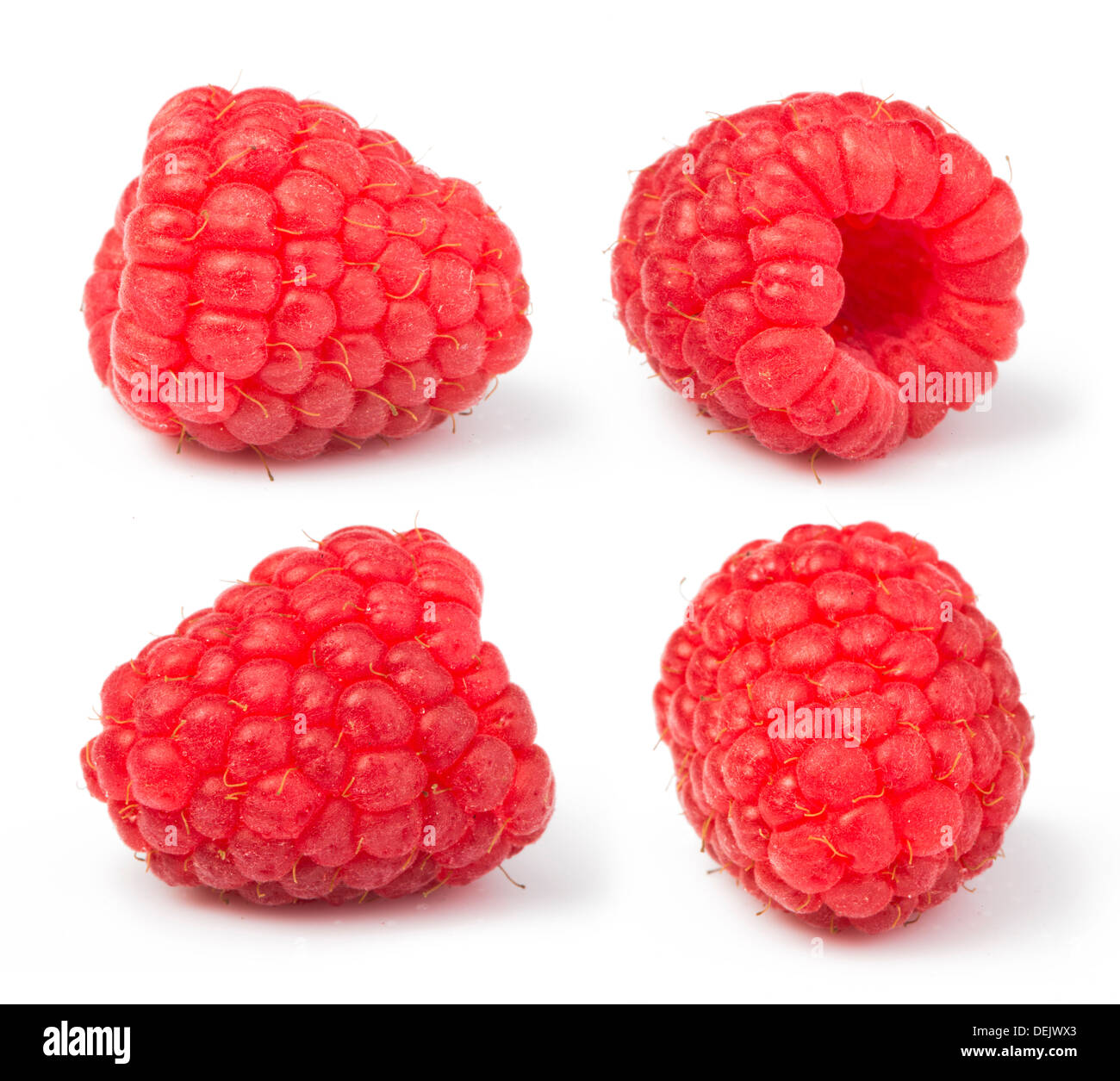 Raspberries white isolated studio shot Stock Photo - Alamy