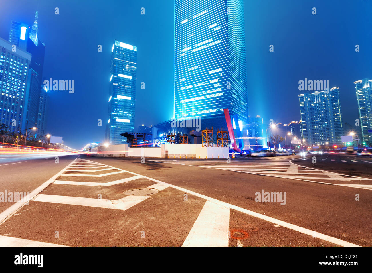 Shanghai Lujiazui Finance & Trade Zone modern city night background ...
