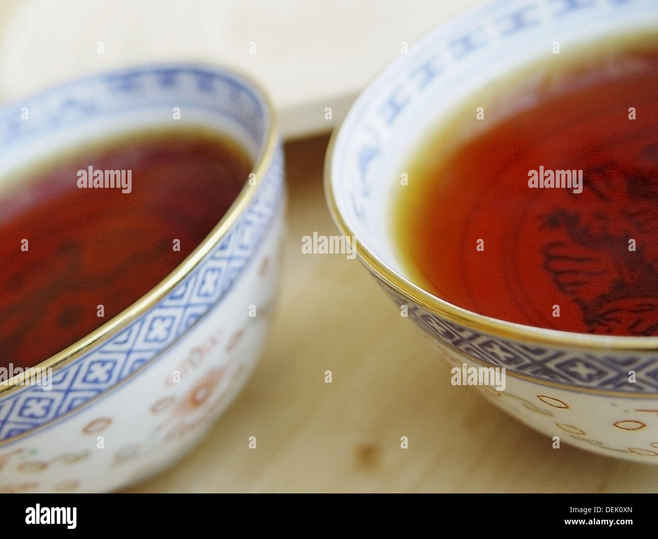 black tea in traditional China rice porcelane bowl Stock Photo - Alamy