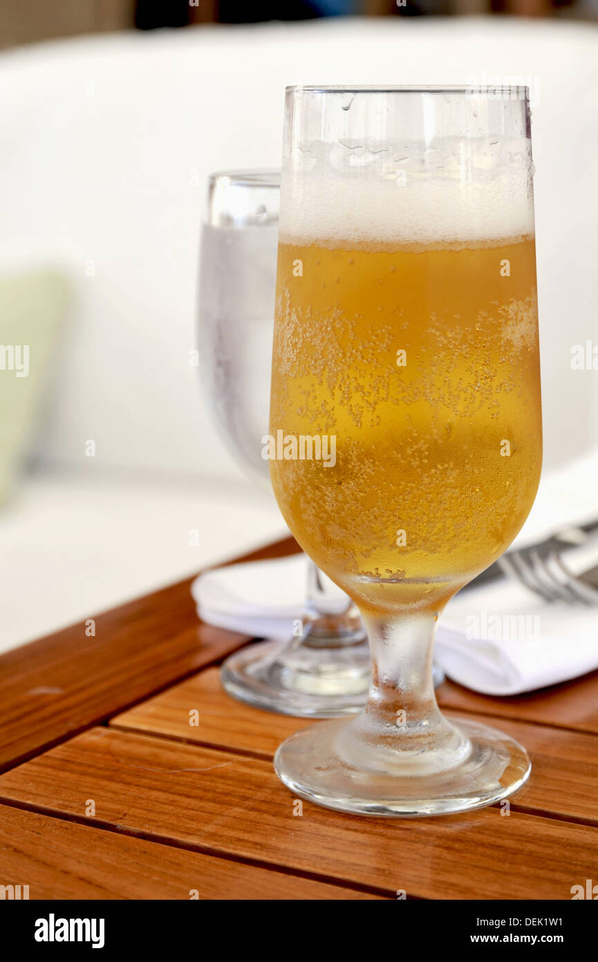 Cold beer in glass with stem hi-res stock photography and images - Alamy