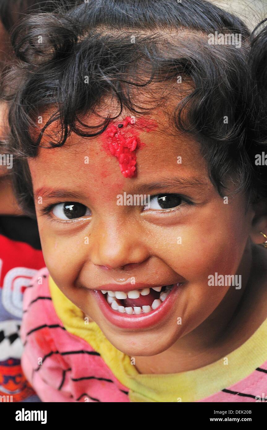 Nepali girl smiling hi-res stock photography and images - Alamy