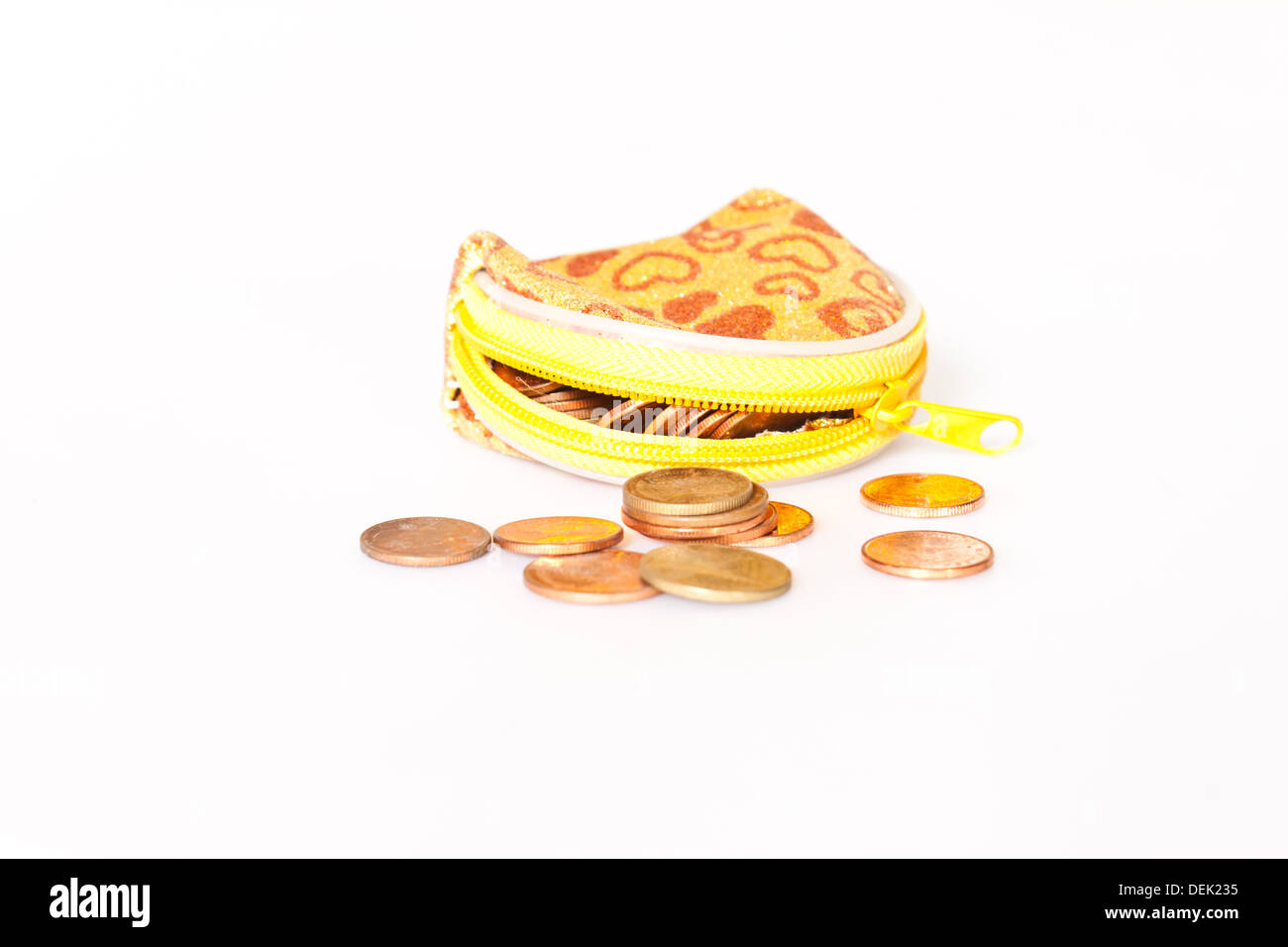 coins on white paper Stock Photo - Alamy