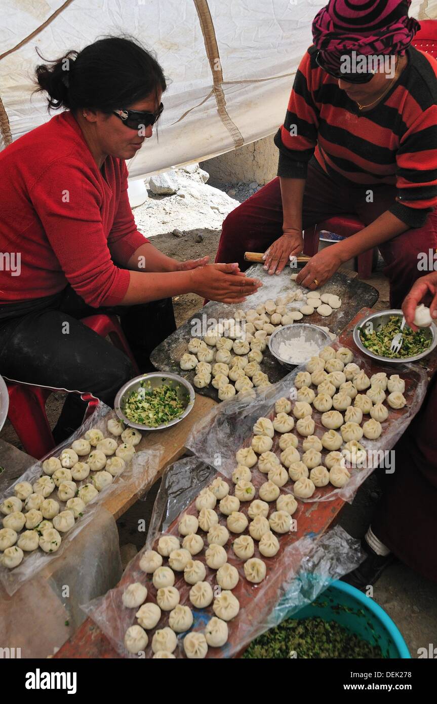 Outside of the temple traditional dumpling opened for the Festival ...