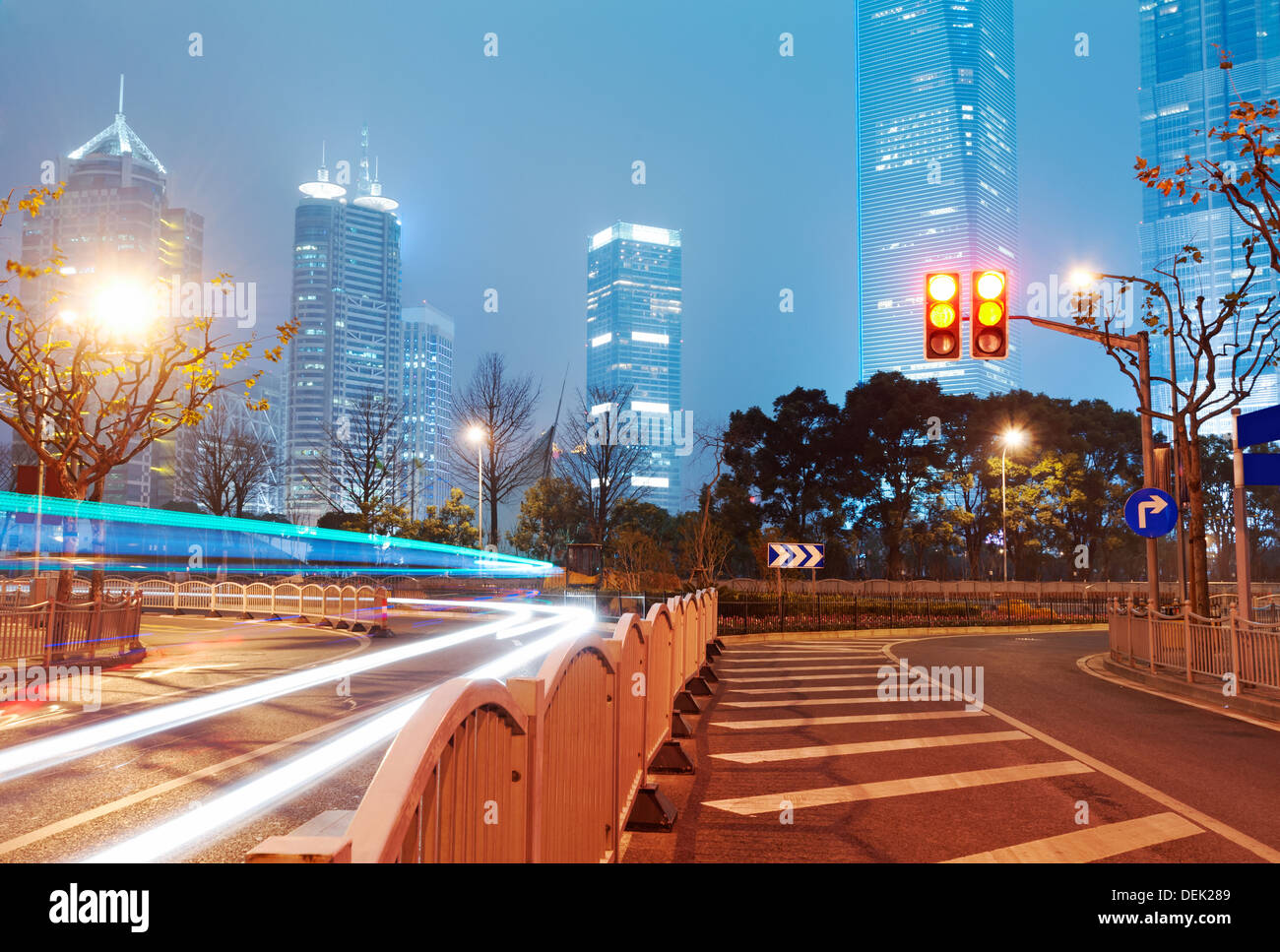 Shanghai Lujiazui Finance & Trade Zone modern city night background ...