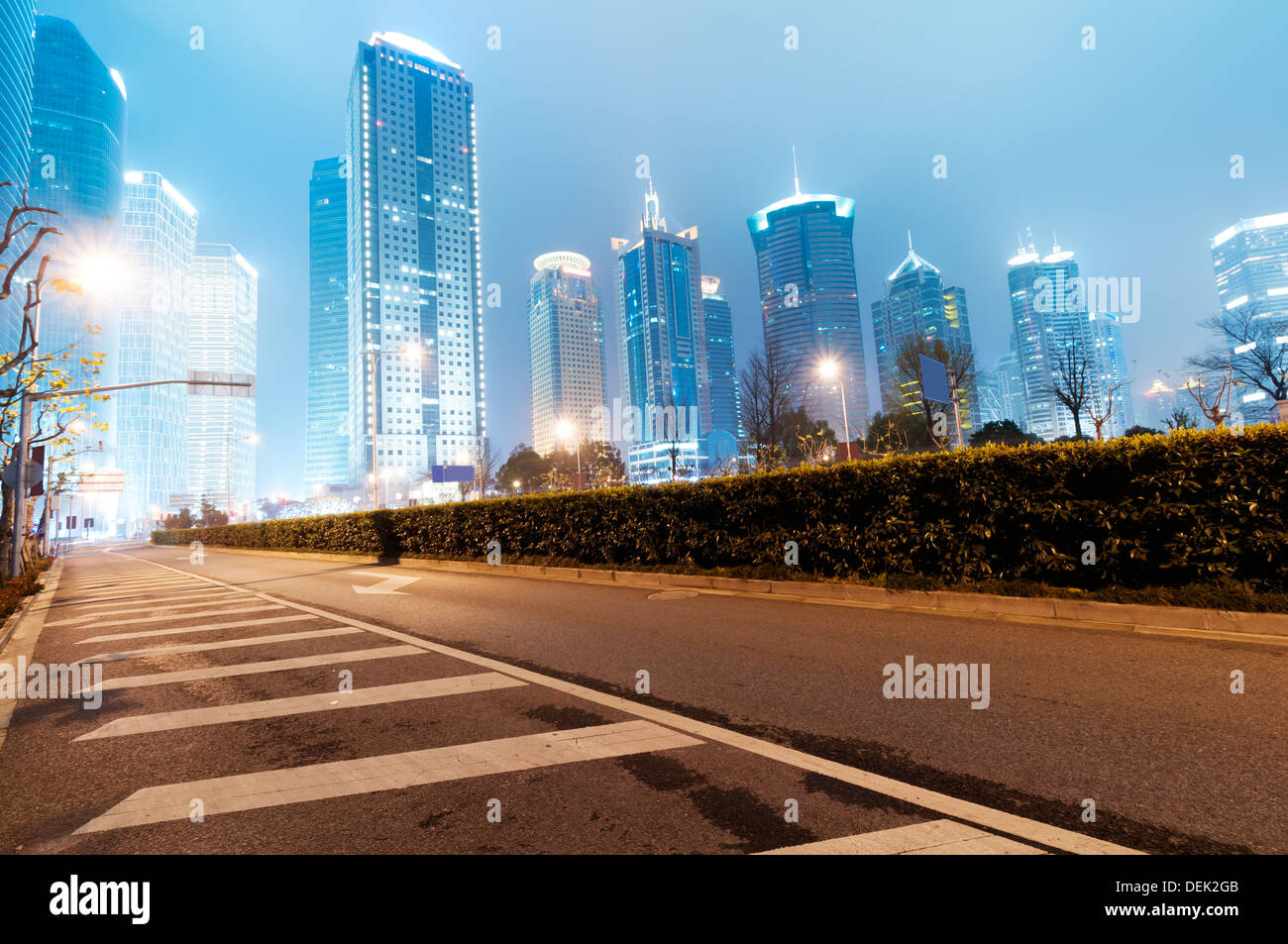 Shanghai Lujiazui Finance & Trade Zone modern city night background ...