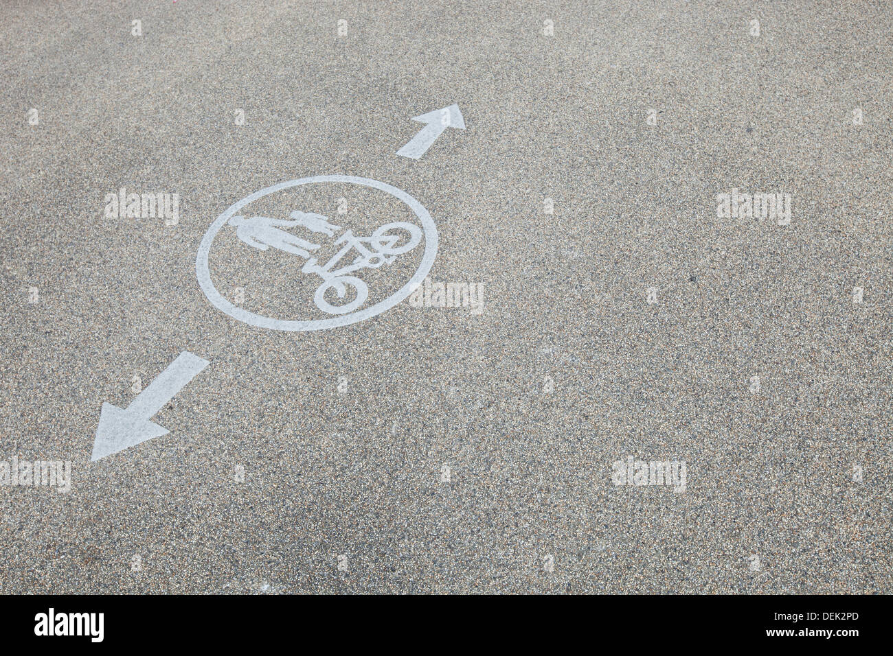 Pedestrians bicycle lane road sign Stock Photo - Alamy