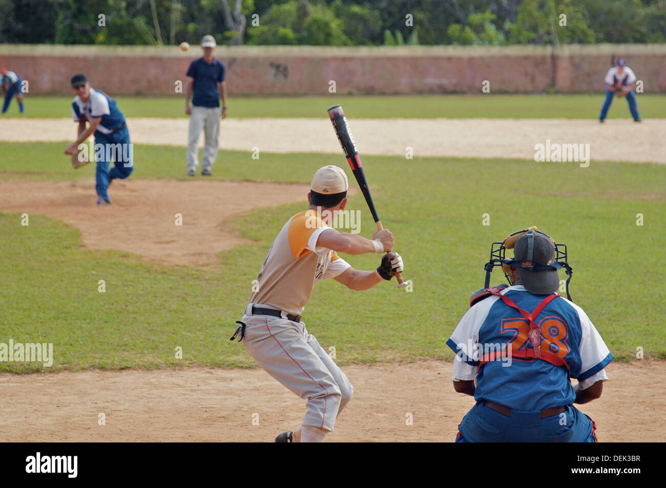 A baseball game in action Stock Photo - Alamy