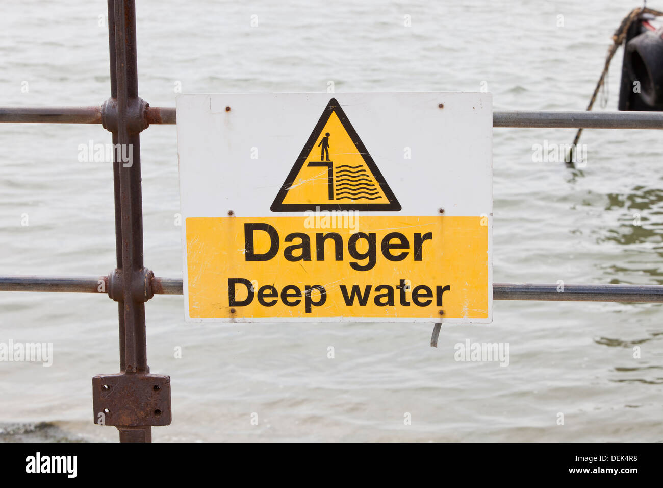 Danger deep water sign Stock Photo - Alamy