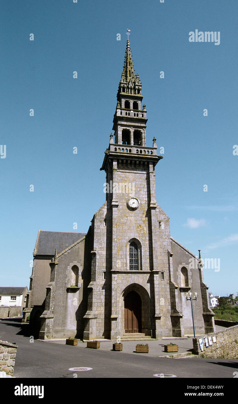 Church of Lampaul, Ouessant Island, Ile bretonne, Finistère, France ...