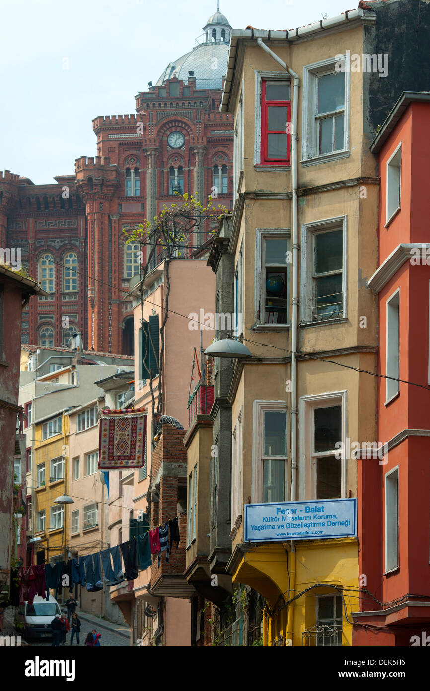 Istanbul, Fener, Balat, Blick durch die Sancaklar Yokusu zum Fanar ...