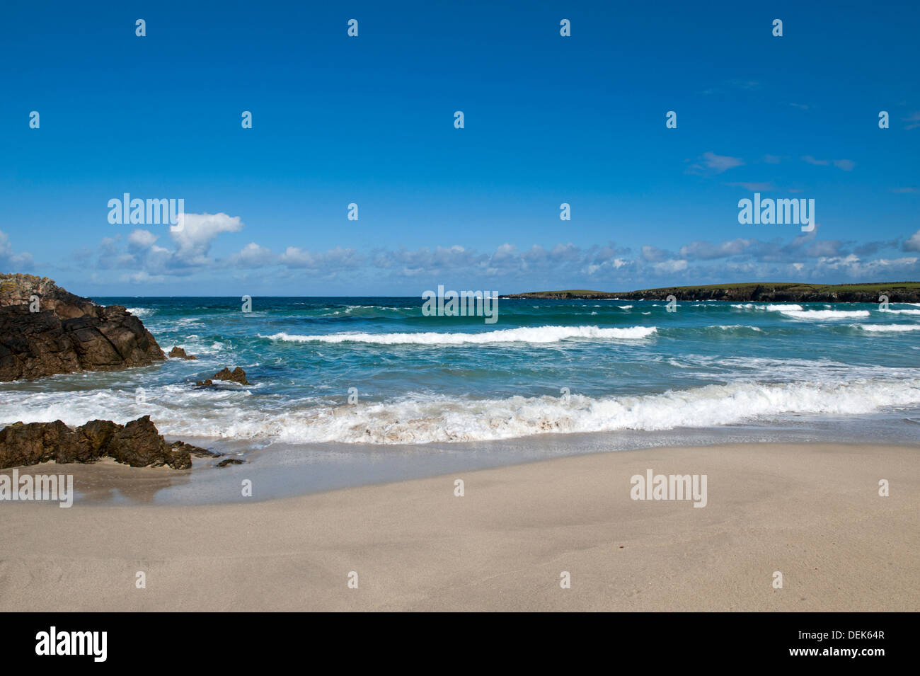 Beach at Brekon Sands, Yell, Shetland Isles, Scotland, UK Stock Photo ...