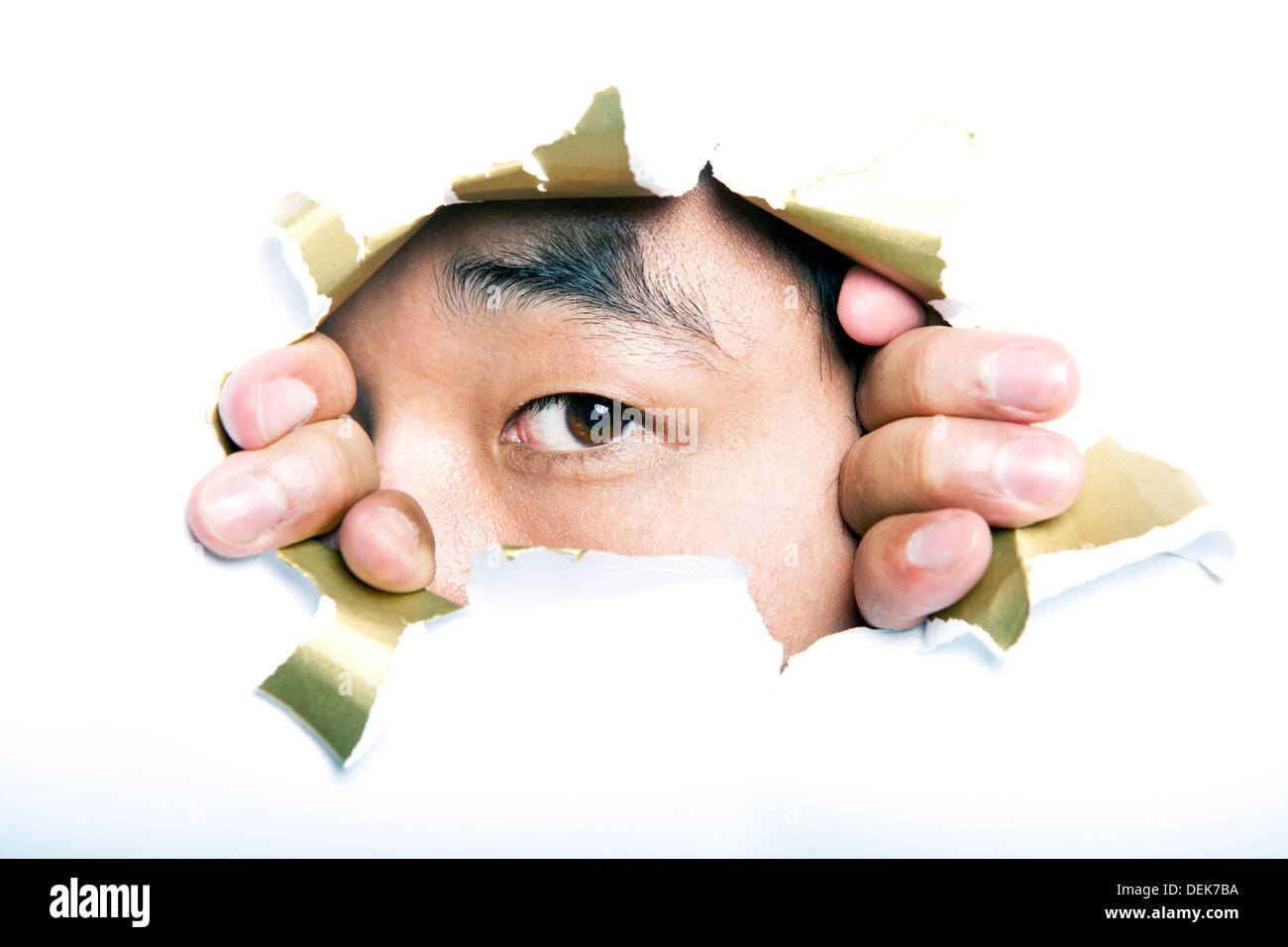 Person Coming Out Of Ripped Paper