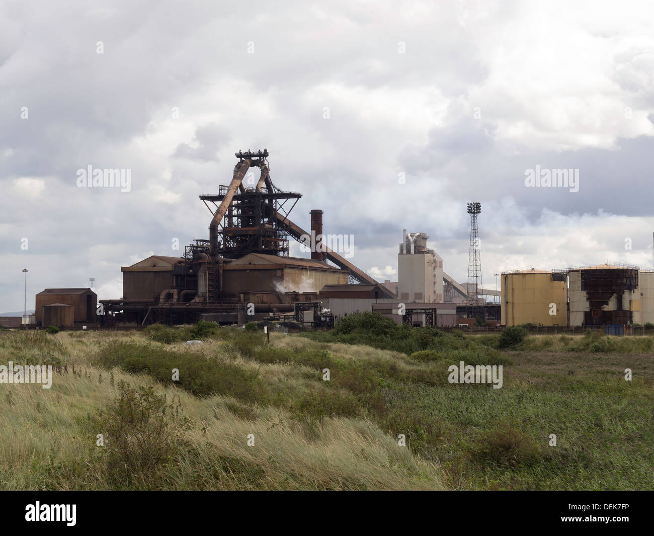 Redcar steel works showing the blast furnace and the new pulverised ...