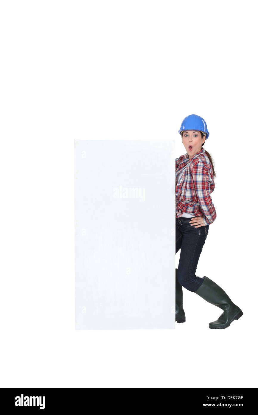 Portrait female industrial worker Cut Out Stock Images & Pictures - Alamy