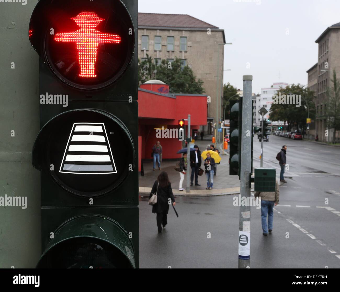 A traffic light with a new countdown signal in the middle is seen at ...