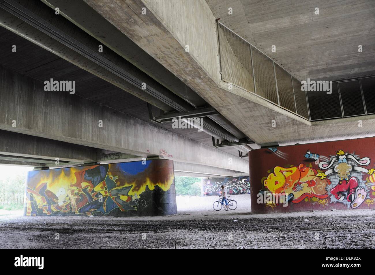 Graffiti on a road bridge in Munich Stock Photo - Alamy