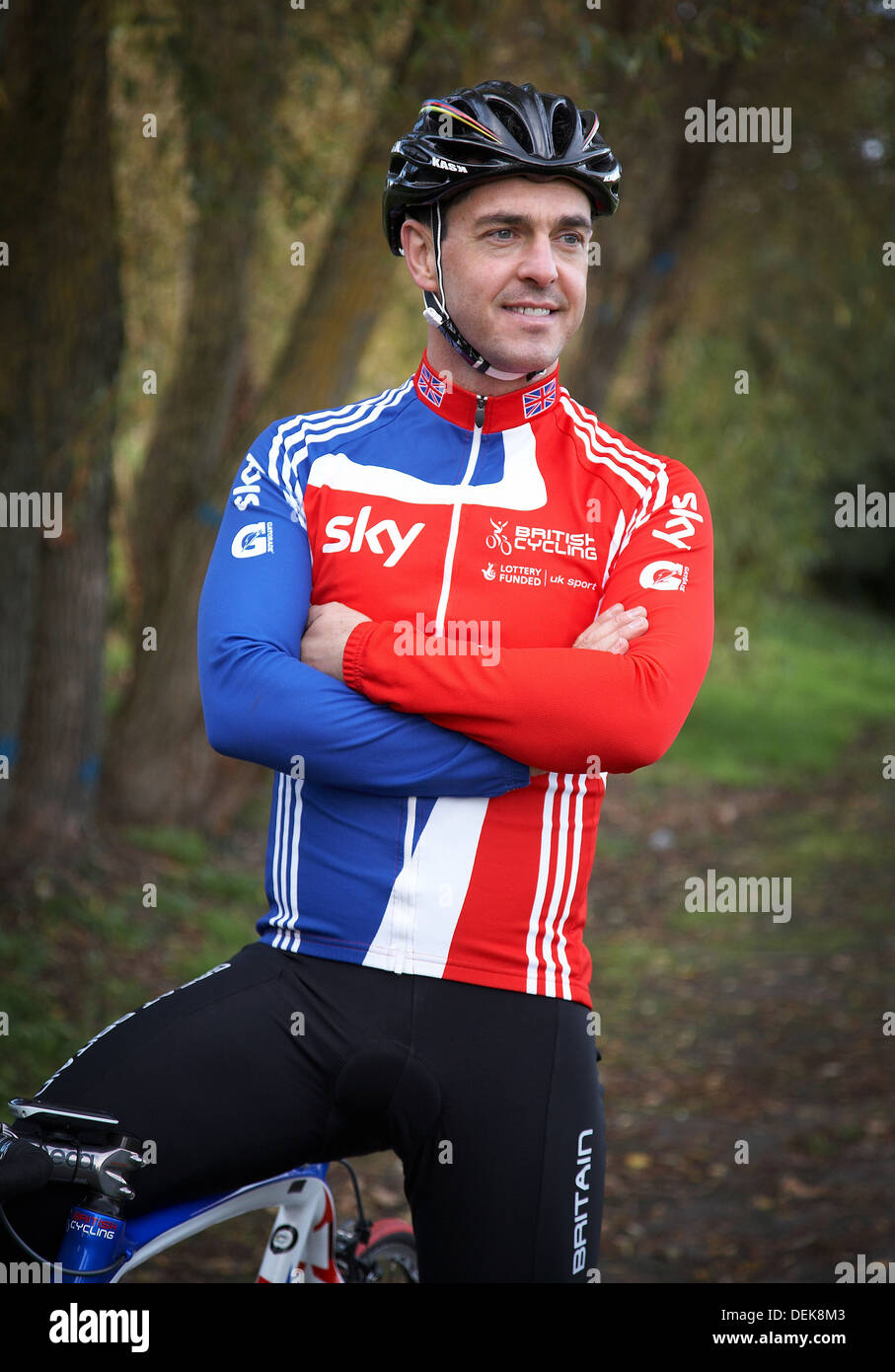 Welsh Paralympic gold medal Cyclist Mark Colbourne in his cycling gear ...