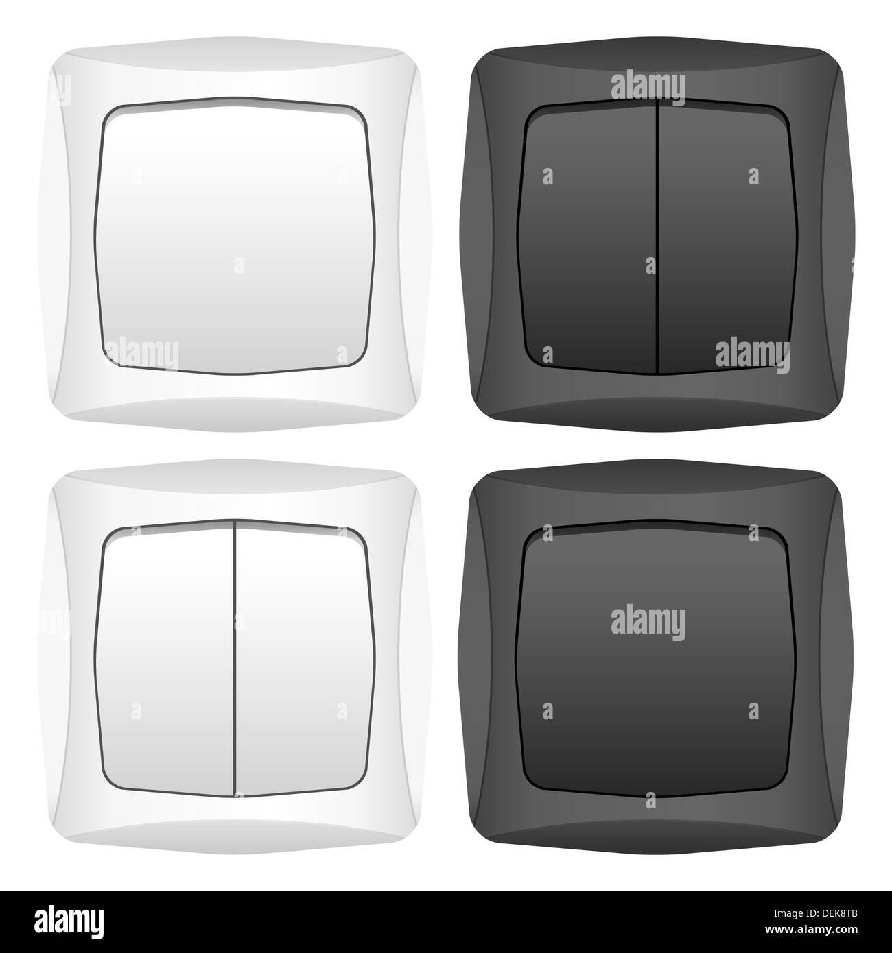 Light switch set on a white background. Vector illustration Stock Photo ...