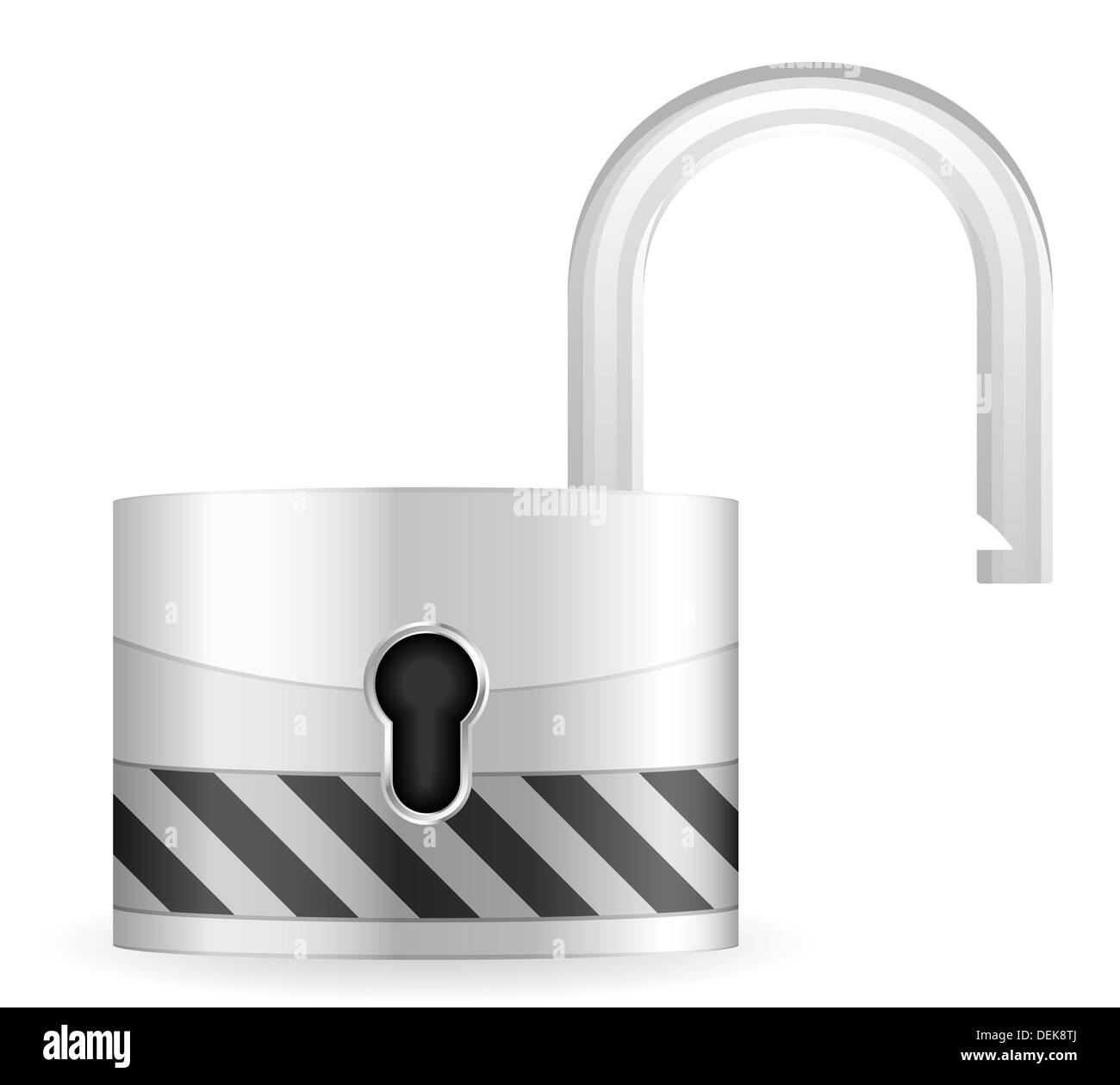 Open metal padlock isolated on a white background. Vector illustration ...